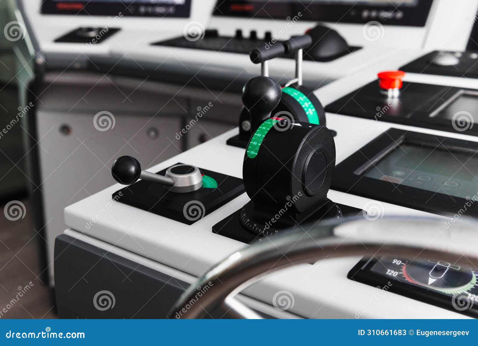Azimuth Thruster Control Levers, Equipment of a Tug Boat Control Panel ...