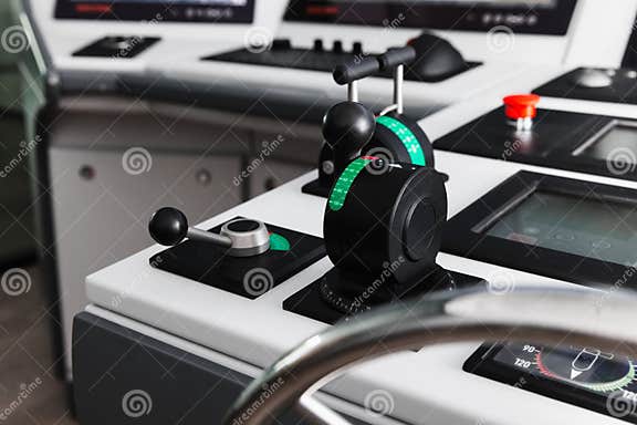 Azimuth Thruster Control Levers, Equipment of a Tug Boat Control Panel ...