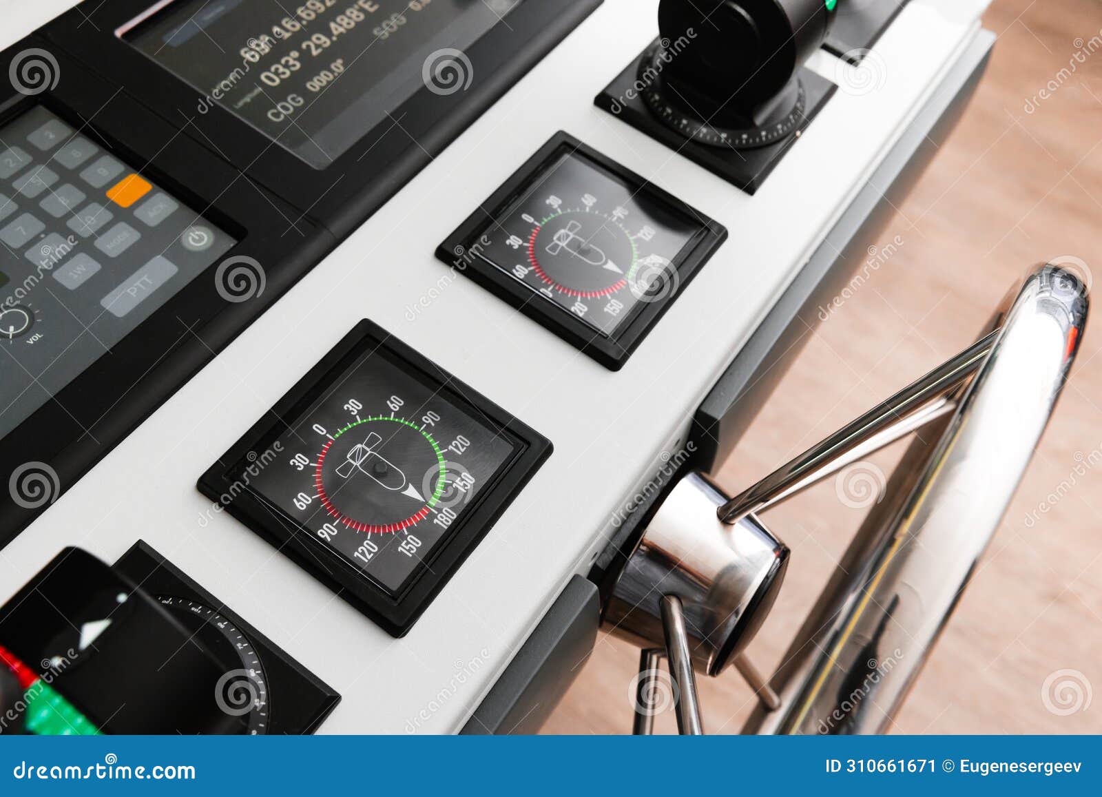 Azimuth Thrusters Angle Indicators Mounted in a Tug Boat Control Panel ...