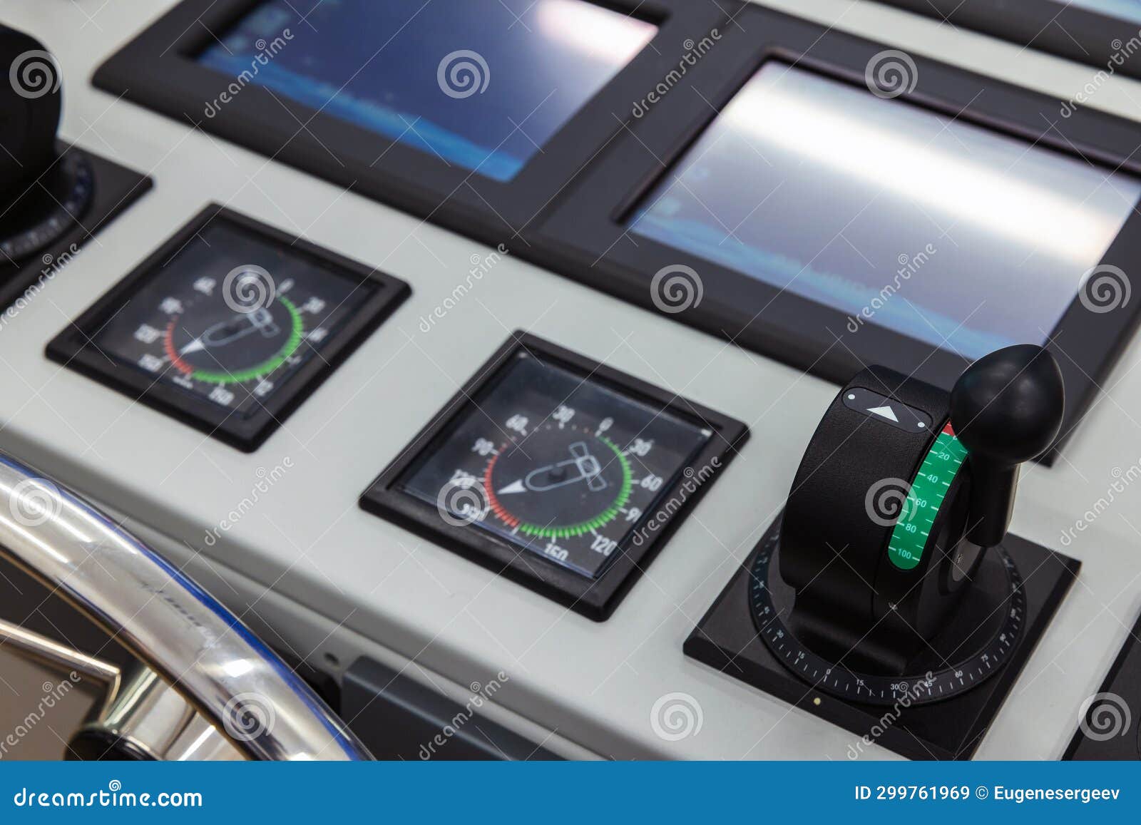 Azimuth Thrusters Control Lever and Angle Indicators Mounted in a Tug ...