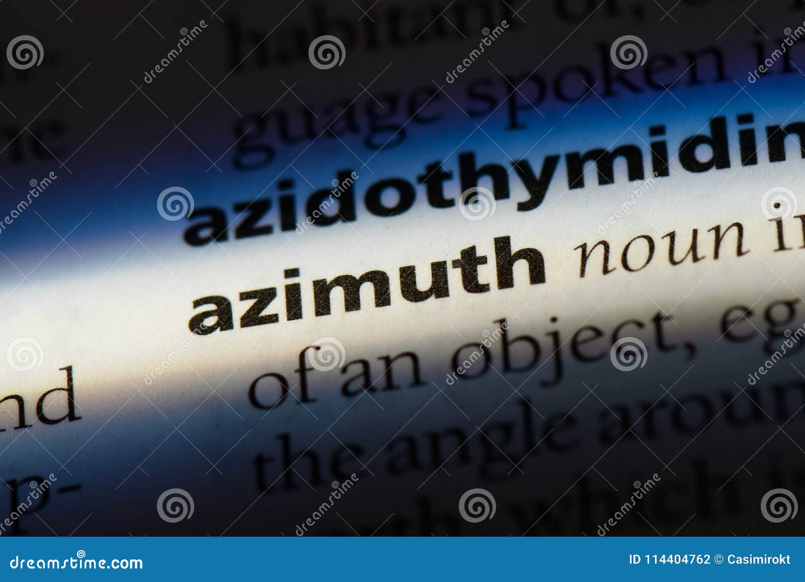 Azimuth stock photo. Image of definition, word, dictionary - 114404762