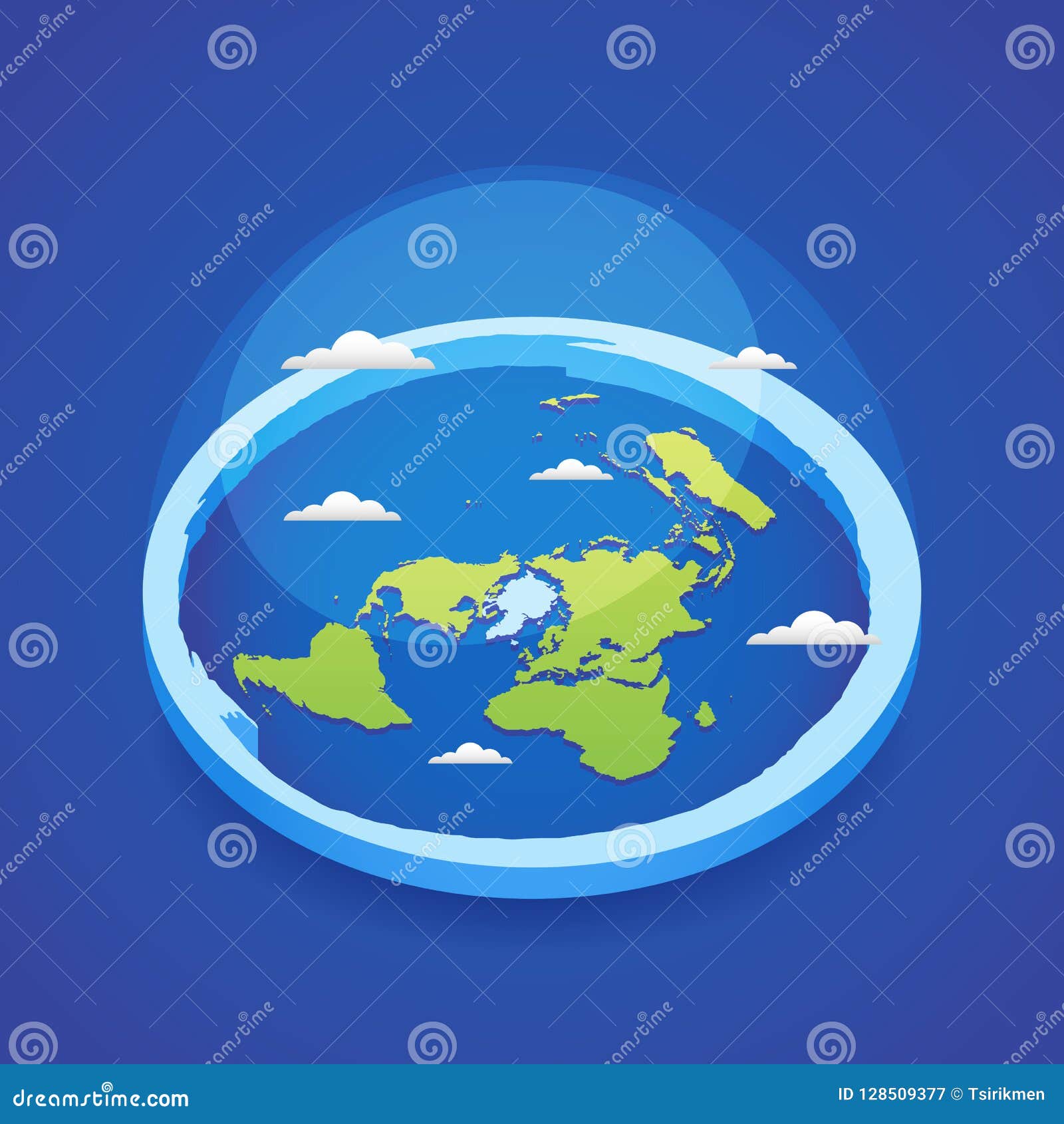 Azimuthal Projection Flat Land 3d Icon Stock Vector - Illustration of ...