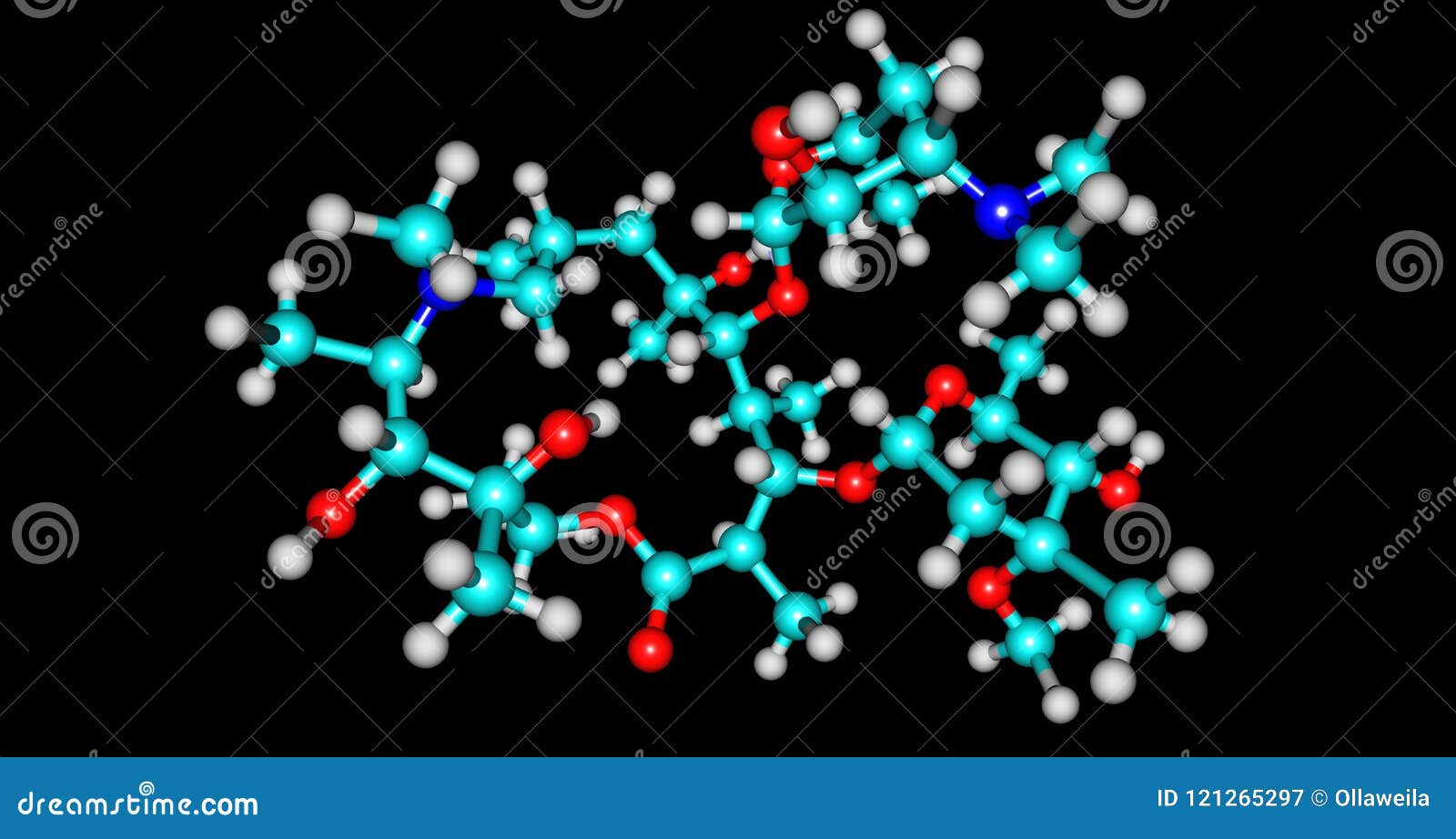 Azithromycin Antibiotic Drug Macrolide Class Molecule. Skeletal Formula ...