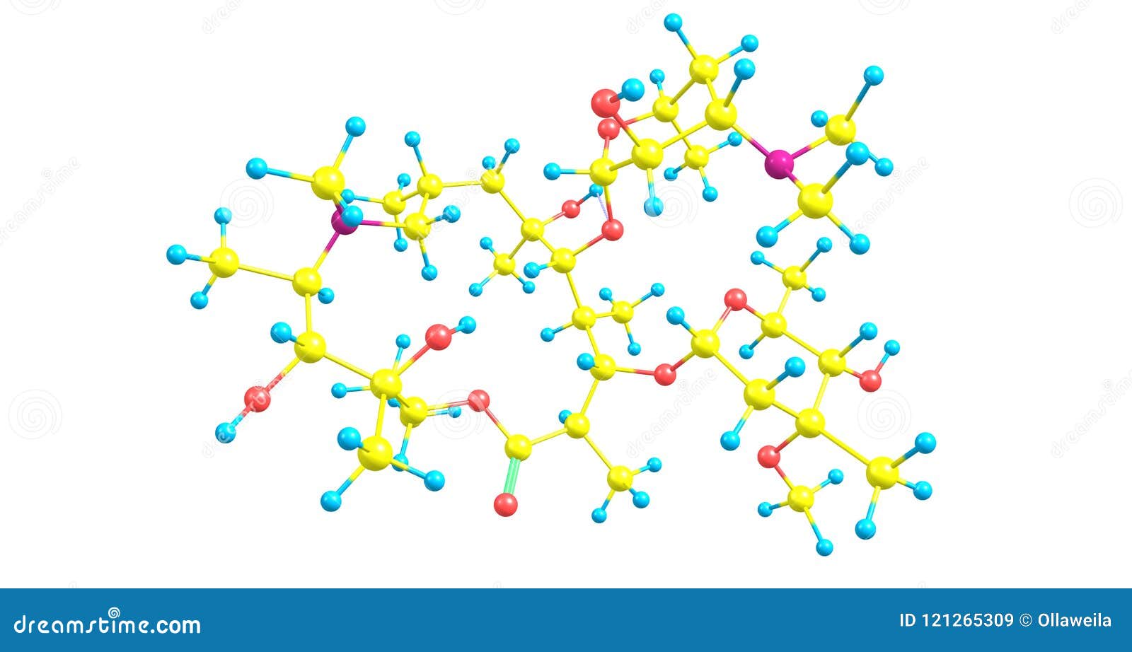 Azithromycin Antibiotic Drug Macrolide Class Molecule. Skeletal Formula ...