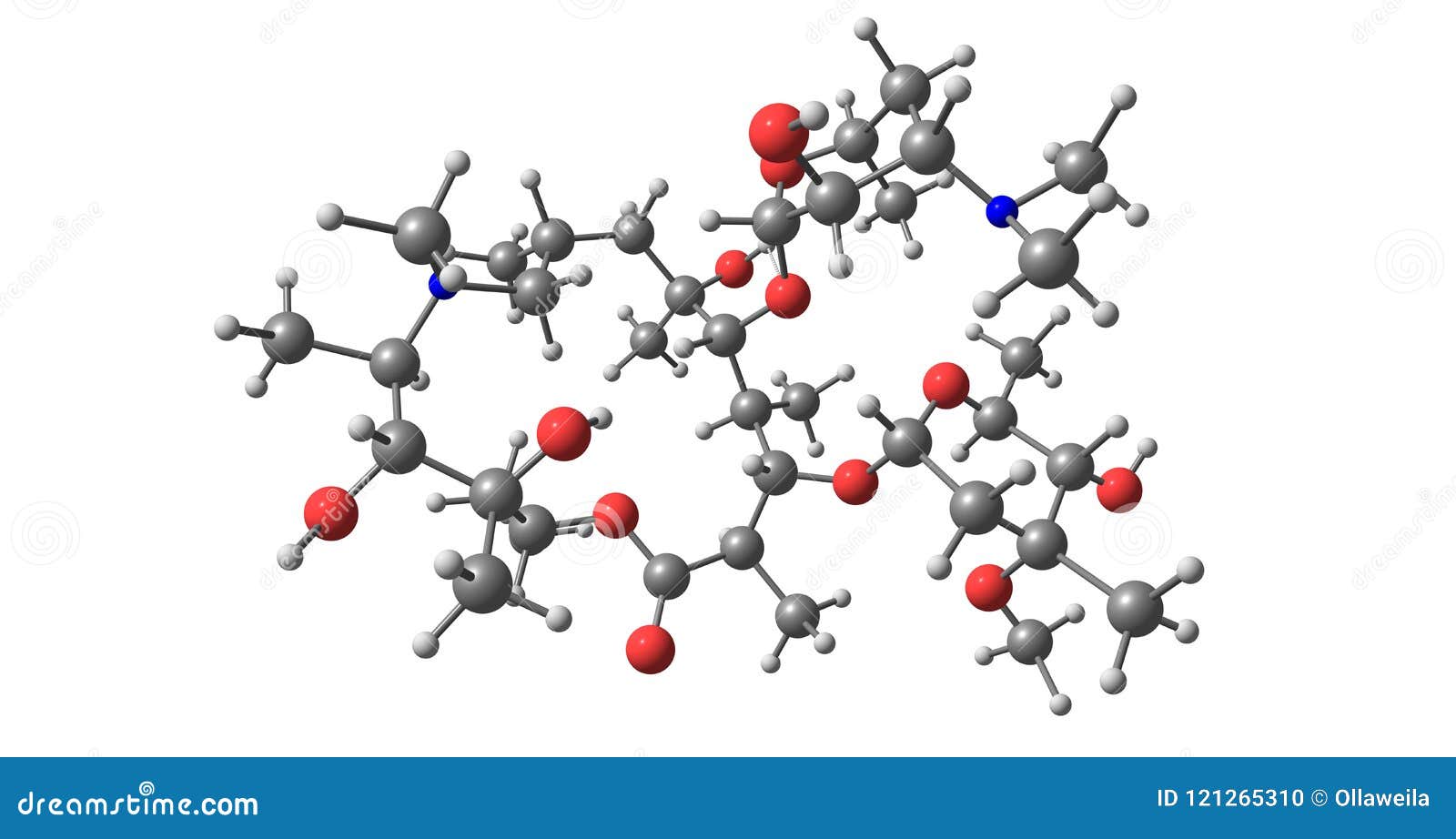 Azithromycin Molecular Structure Isolated on White Stock Illustration ...