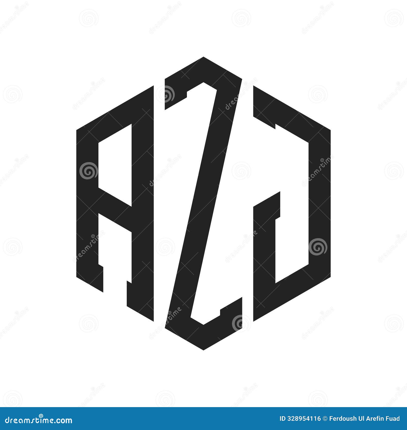 AZJ Logo Design. Initial Letter AZJ Monogram Logo Using Hexagon Shape ...