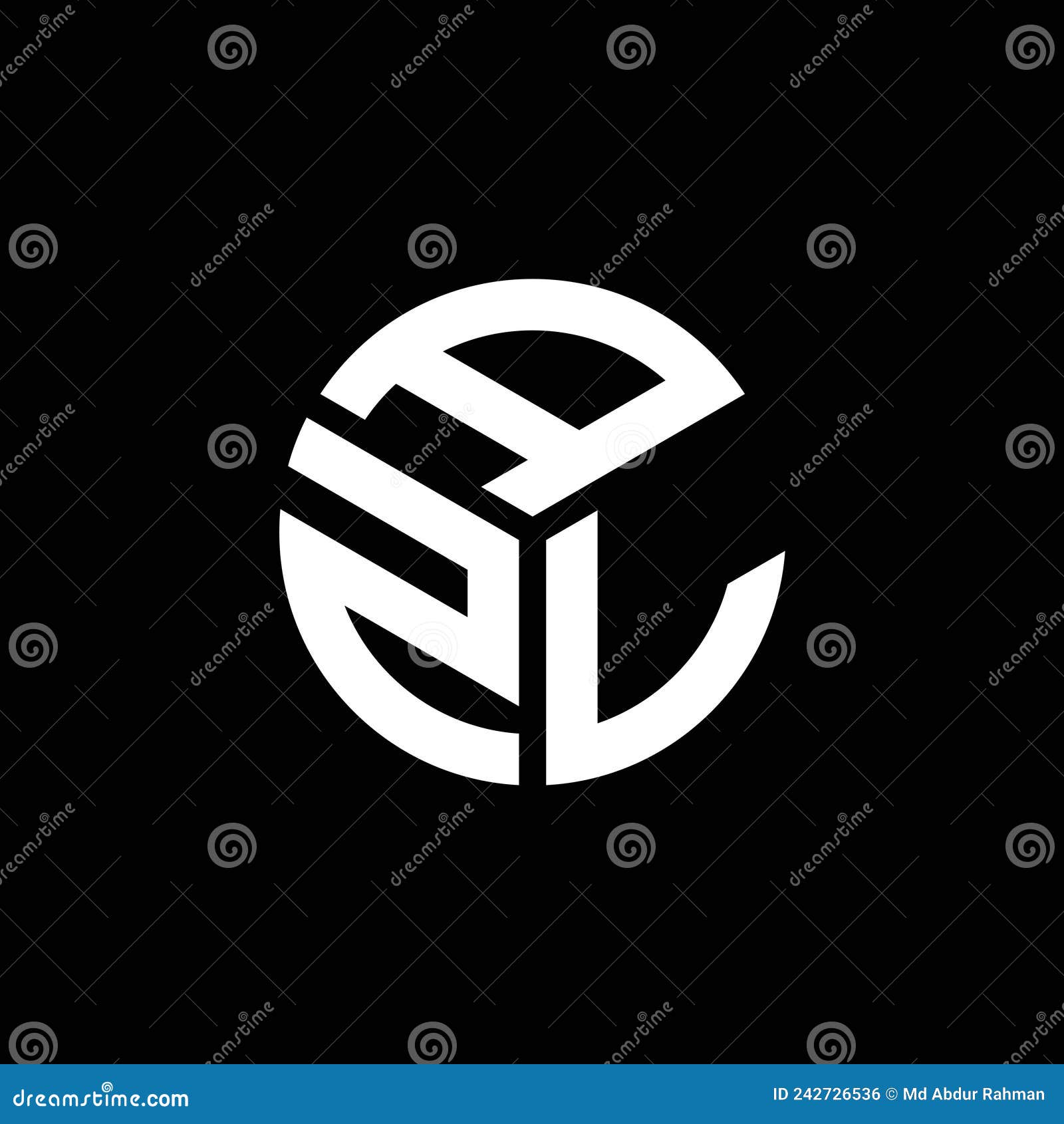 AZL Letter Logo Design on Black Background. AZL Creative Initials ...