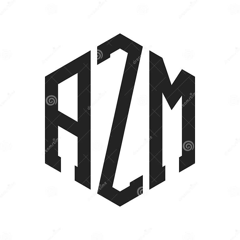 AZM Logo Design. Initial Letter AZM Monogram Logo Using Hexagon Shape ...
