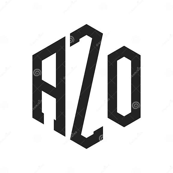 AZO Logo Design. Initial Letter AZO Monogram Logo Using Hexagon Shape ...
