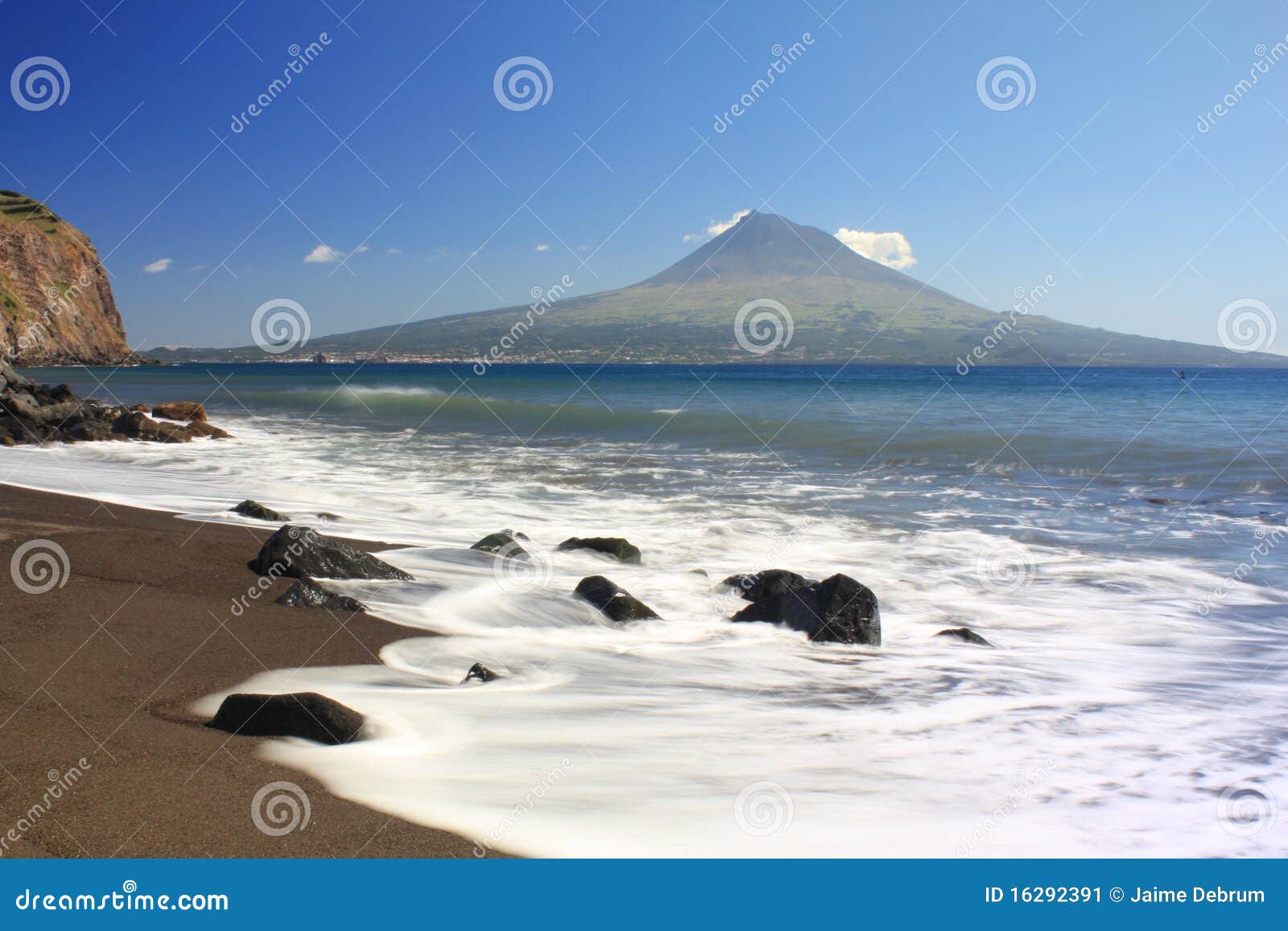 Azorean Beach stock image. Image of coast, peace, fields - 16292391