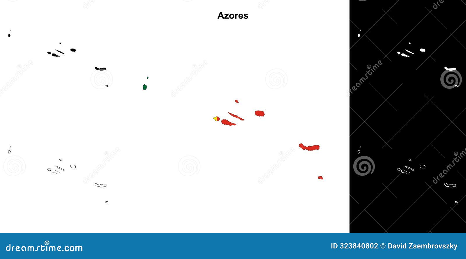 Azores Outline Map Vector Illustration | CartoonDealer.com #360647256