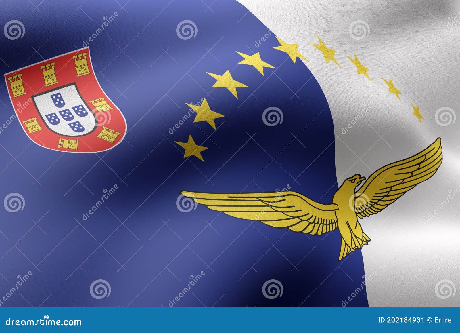 Azores flag waving stock illustration. Illustration of islands - 202184931