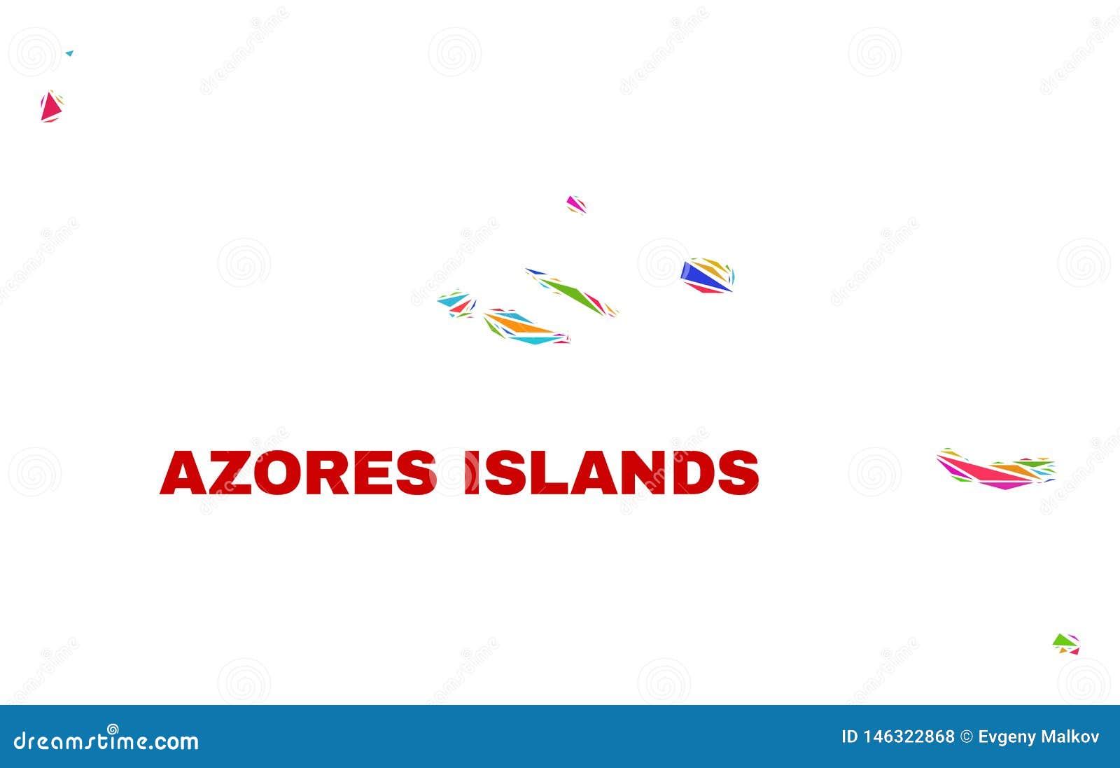 Azores Islands Map - Mosaic of Color Triangles Stock Vector ...