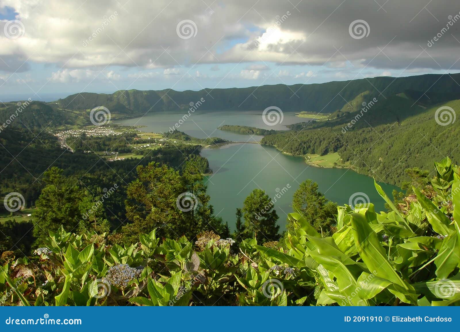 Azores lagoon stock photo. Image of forest, landscape - 2091910