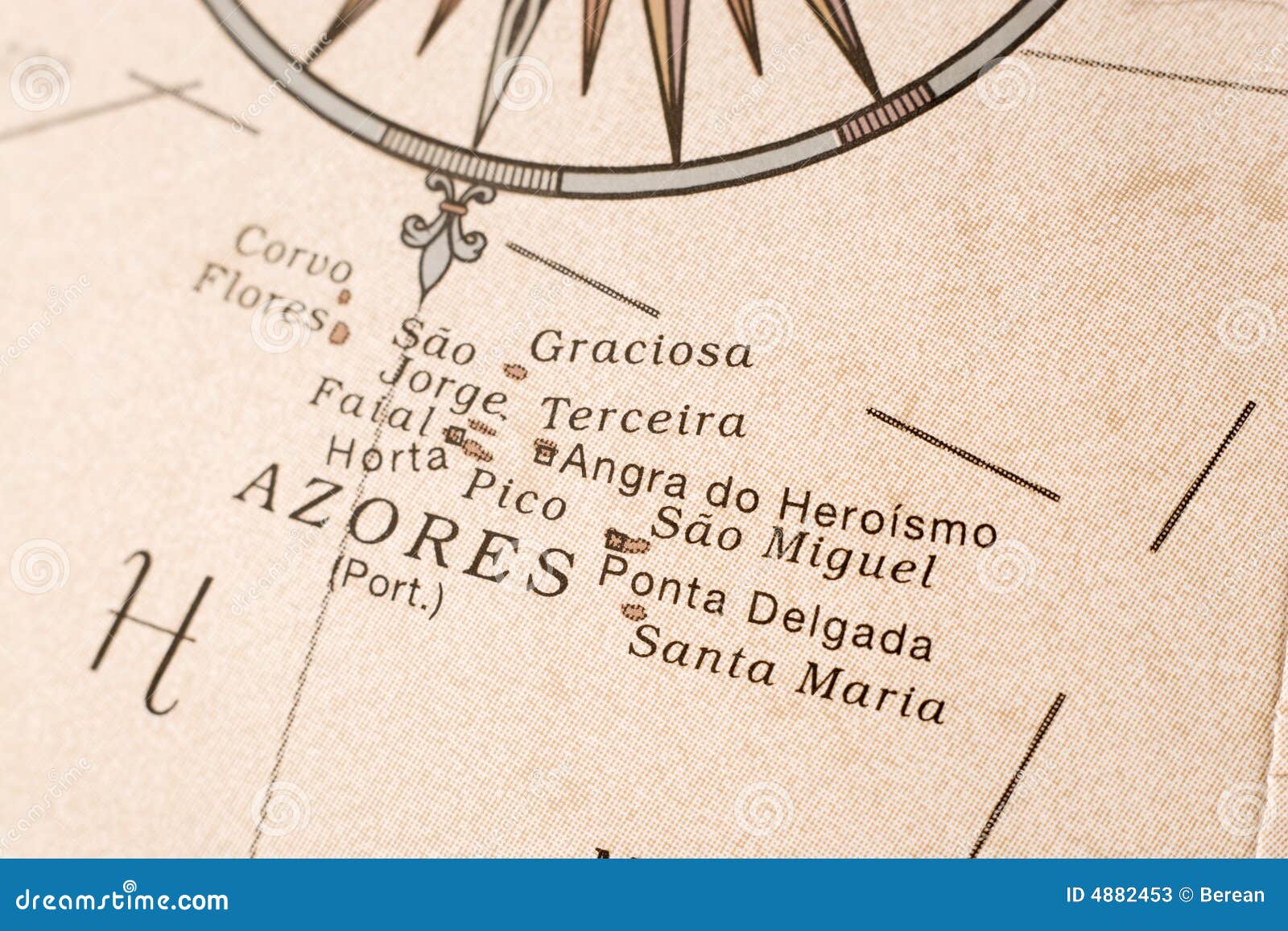 Azores map detail stock image. Image of maria, faial, delgada - 4882453