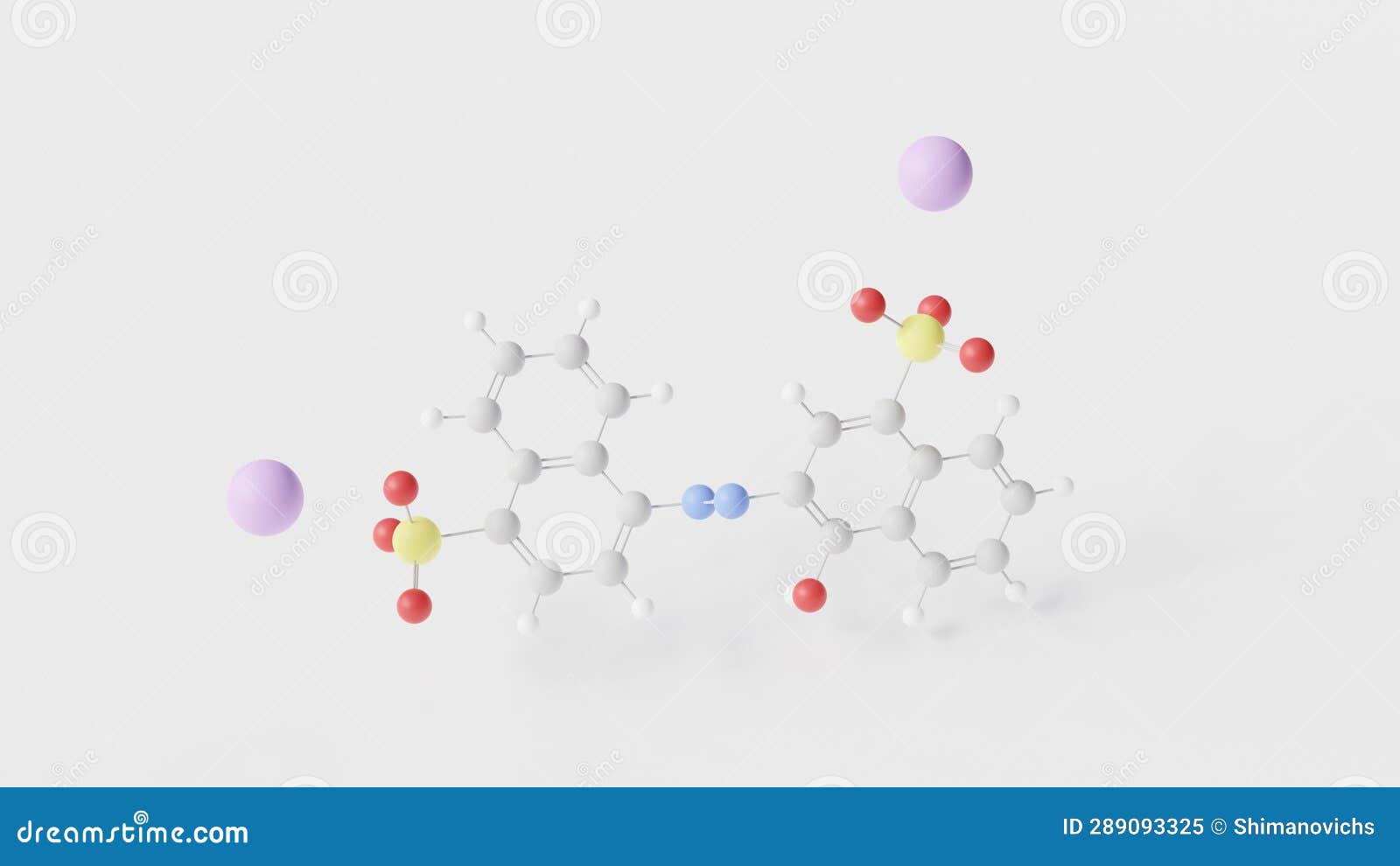 Azorubine Molecule, Molecular Structures, Azo Dye E122, 3d Model ...