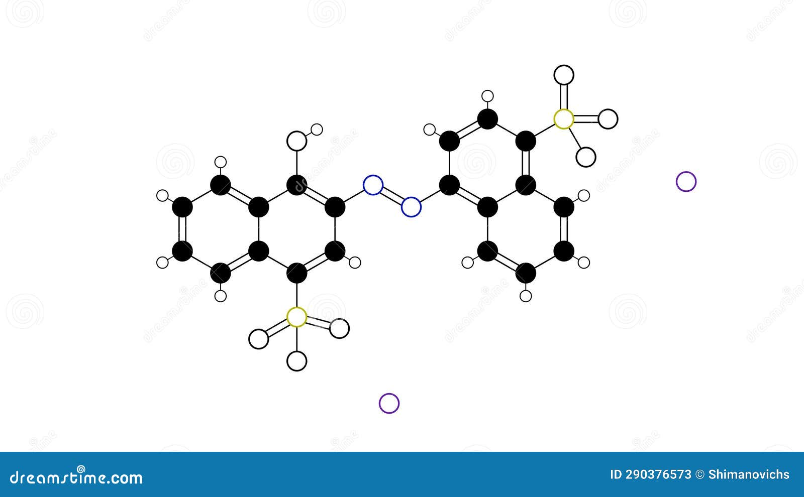 Azorubine Molecule, Molecular Structures, Azo Dye E122, 3d Model ...