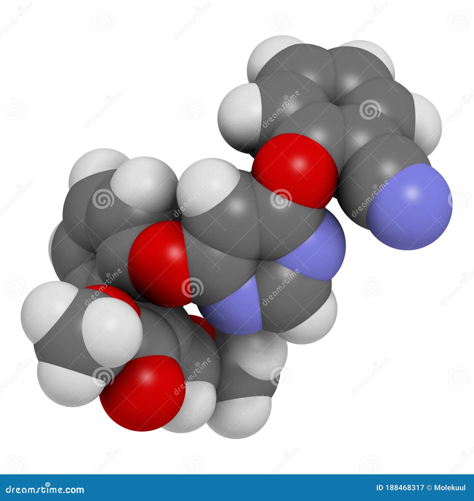 Azoxystrobin Fungicide Molecule. 3D Rendering Stock Illustration ...