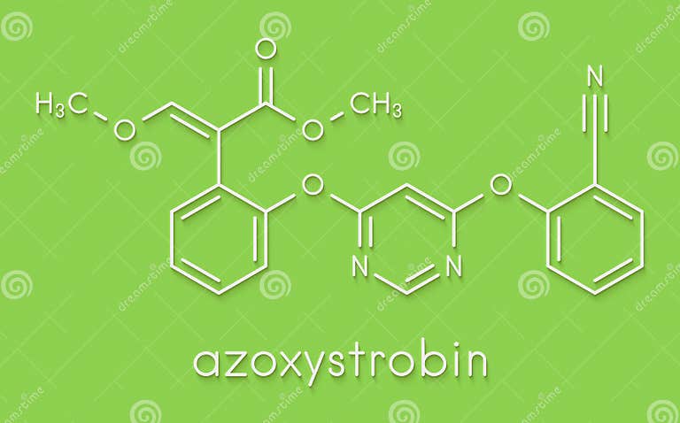 Azoxystrobin Fungicide Molecule. Skeletal Formula. Stock Illustration ...
