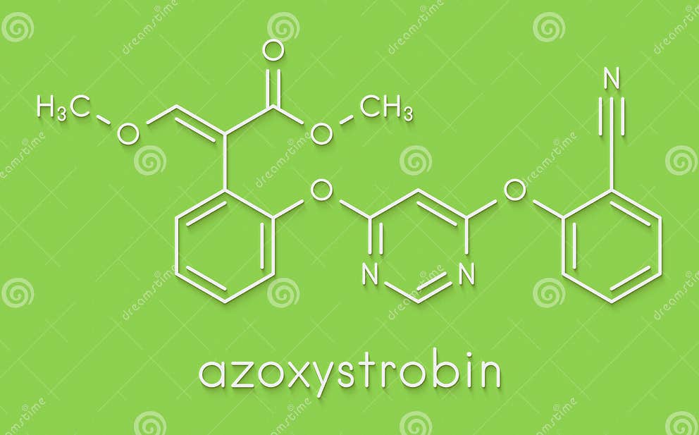 Azoxystrobin Fungicide Molecule. Skeletal Formula. Stock Illustration ...