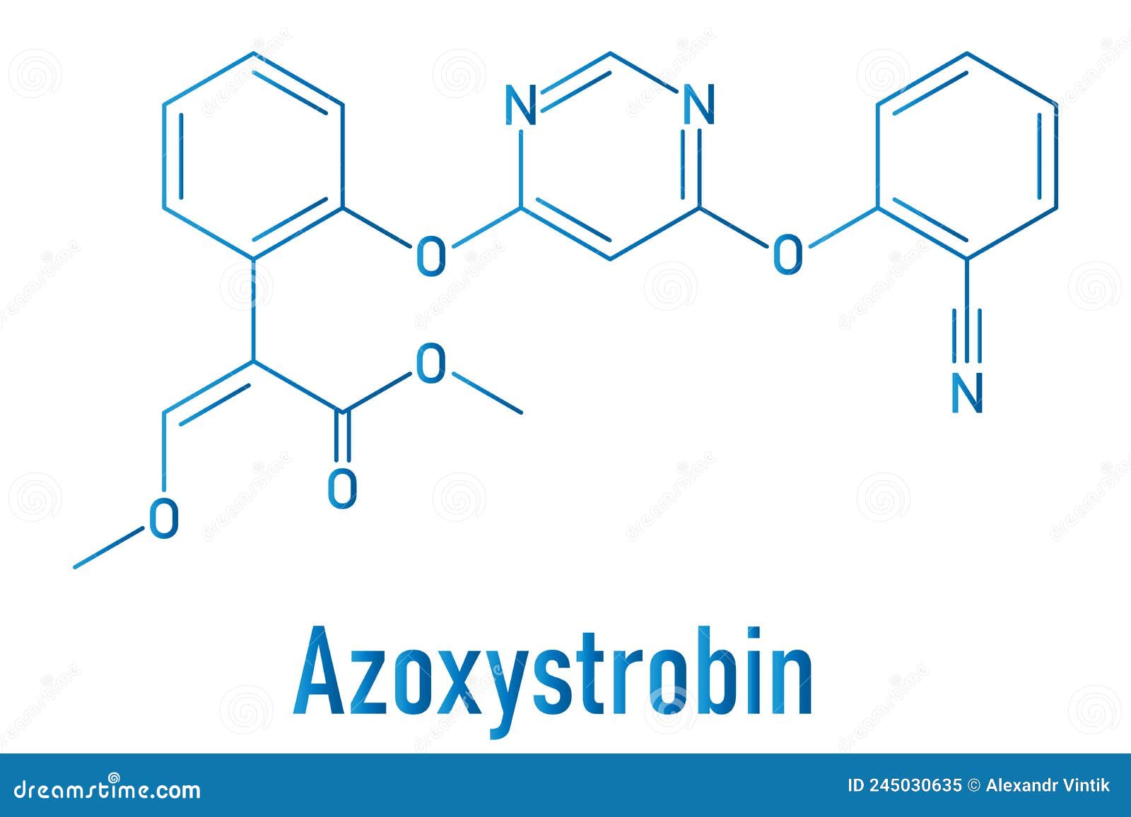 Azoxystrobin Fungicide Molecule. Skeletal Formula Stock Vector ...