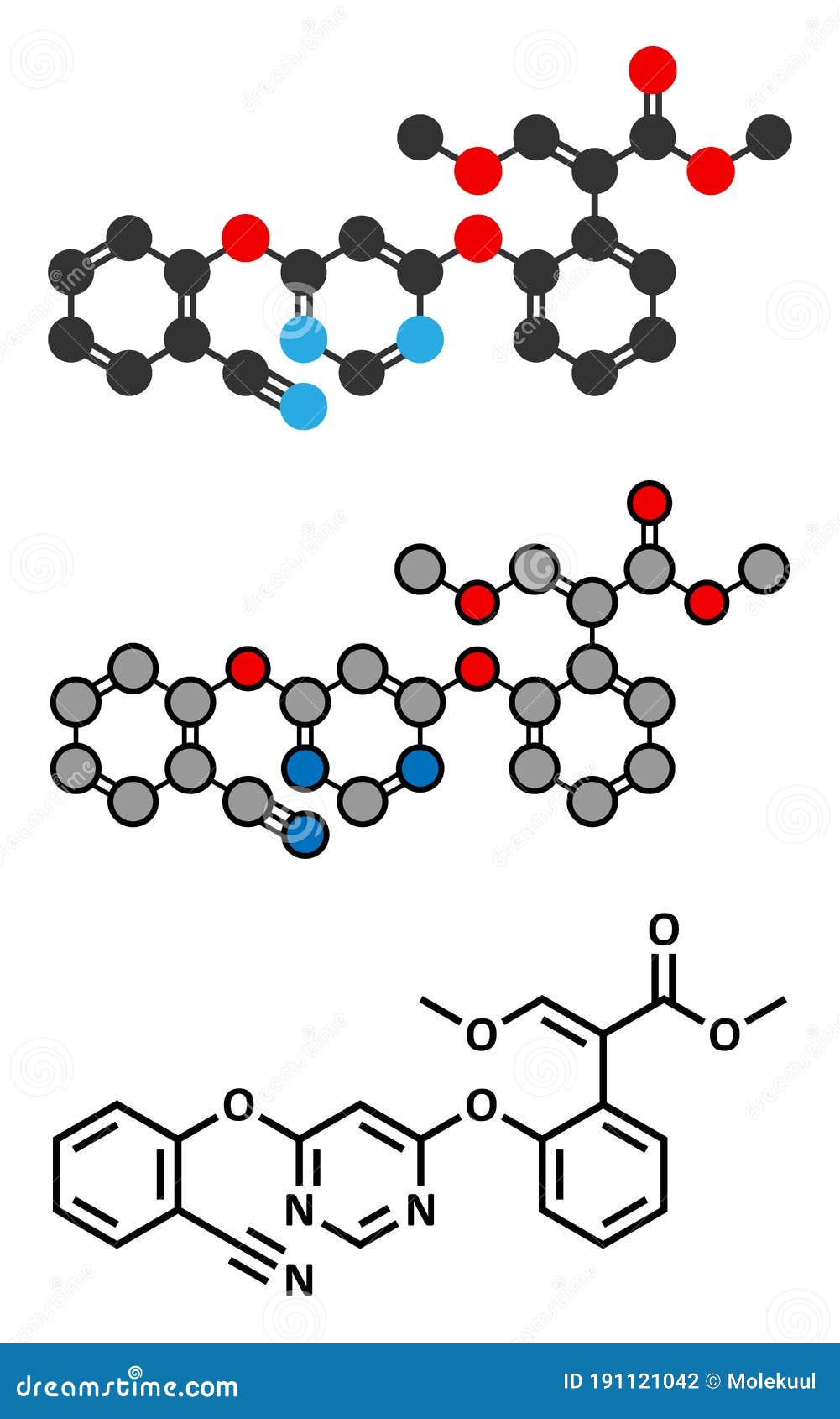 Azoxystrobin Fungicide Molecule Stock Vector - Illustration of rust ...