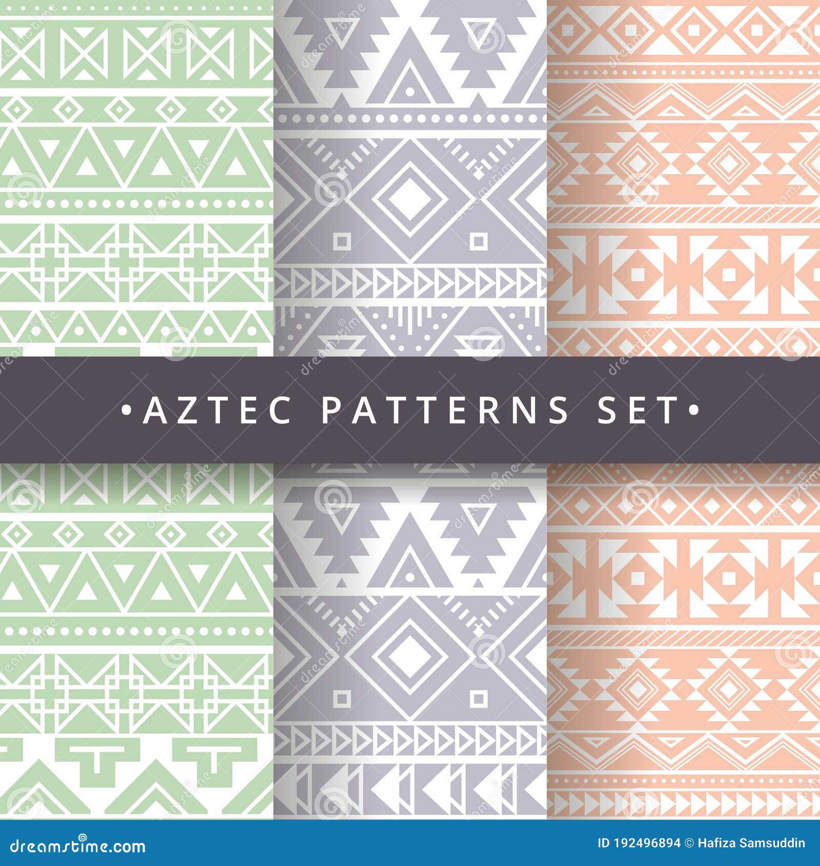 Aztec Background Design Set. Vector Illustration Decorative Design ...