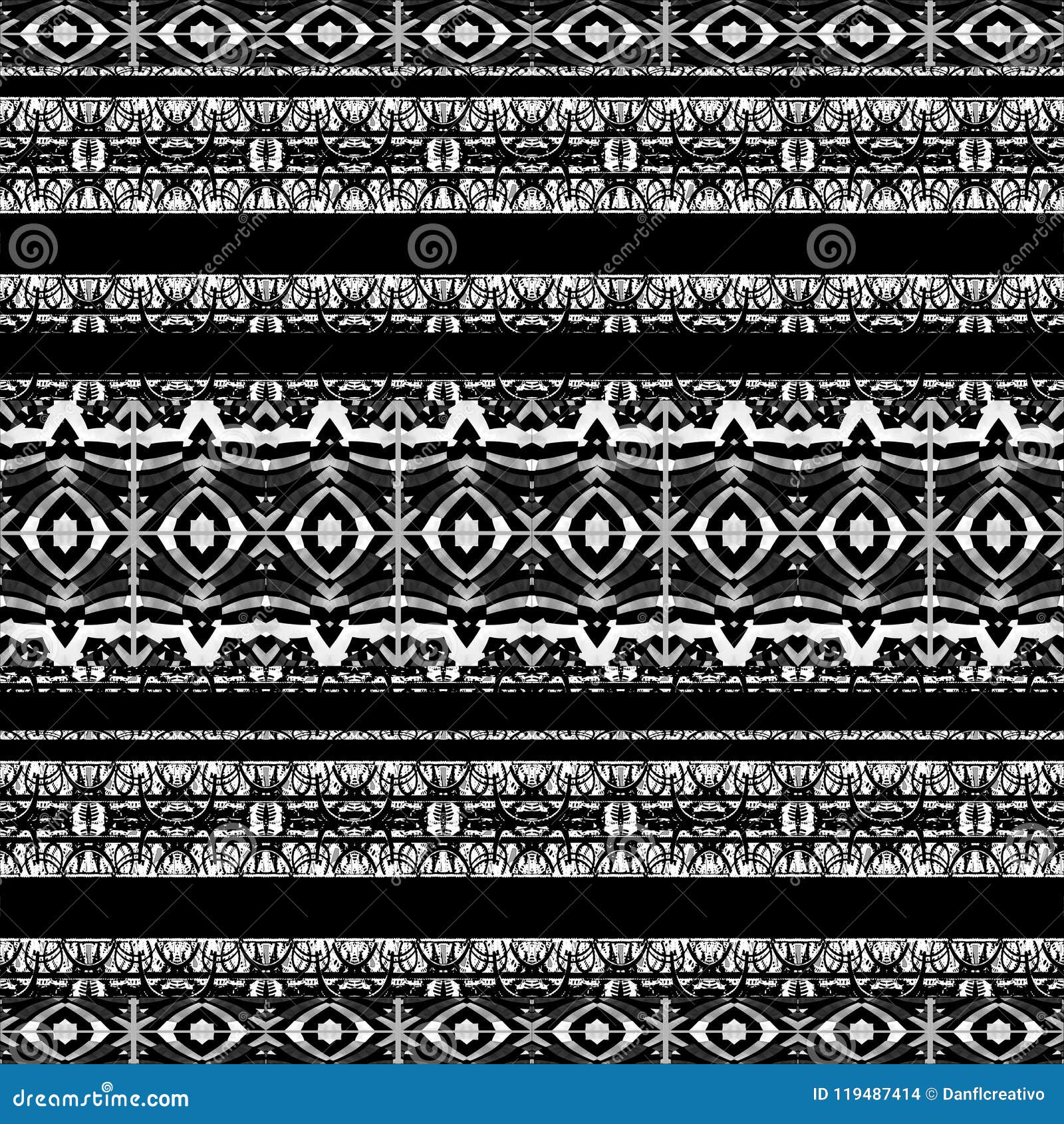 Aztec Boho Stripe Seamless Pattern Stock Illustration - Illustration of ...