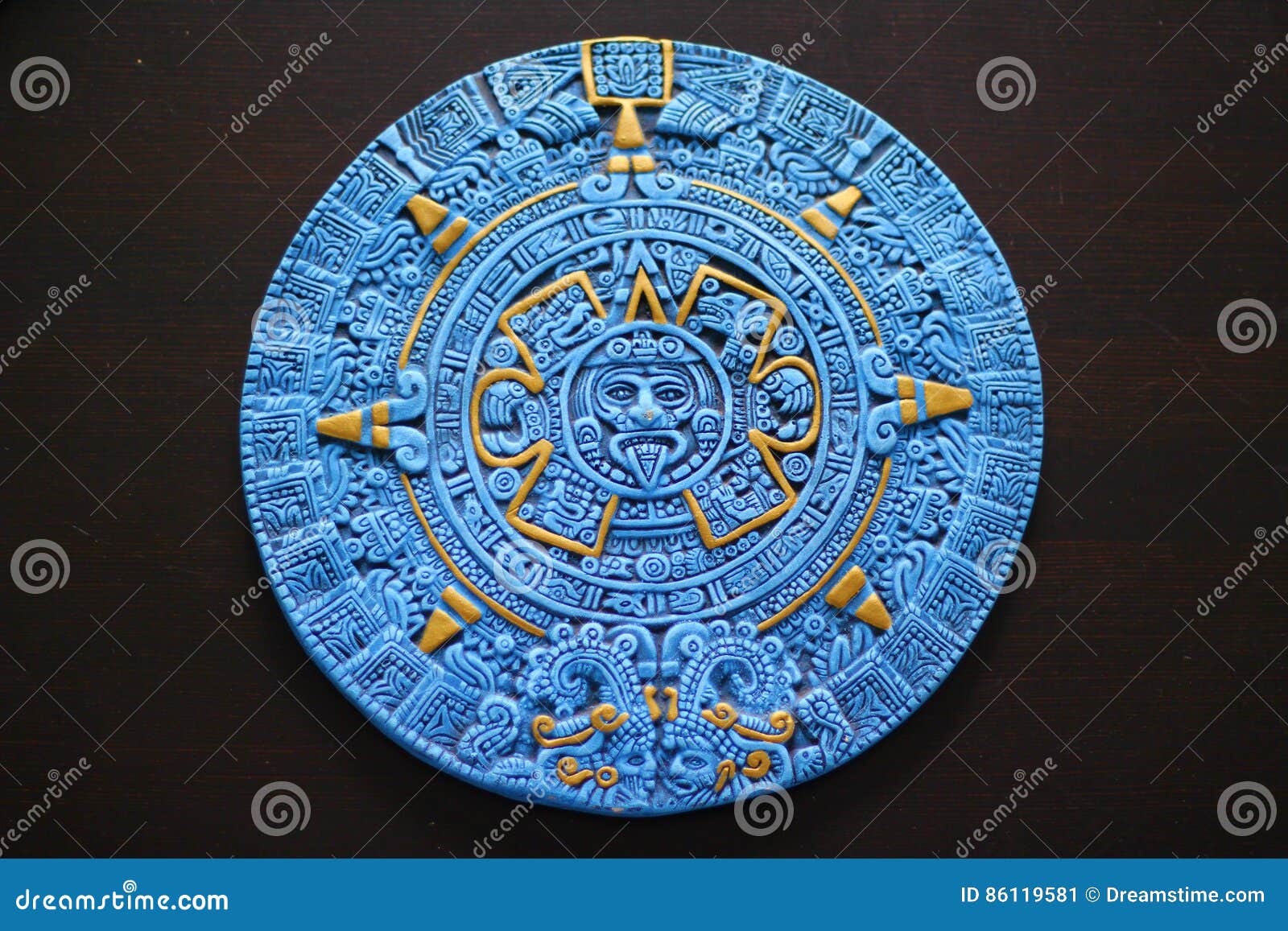 Aztec Calendar from Cancun Mexico Stock Image - Image of mexican ...