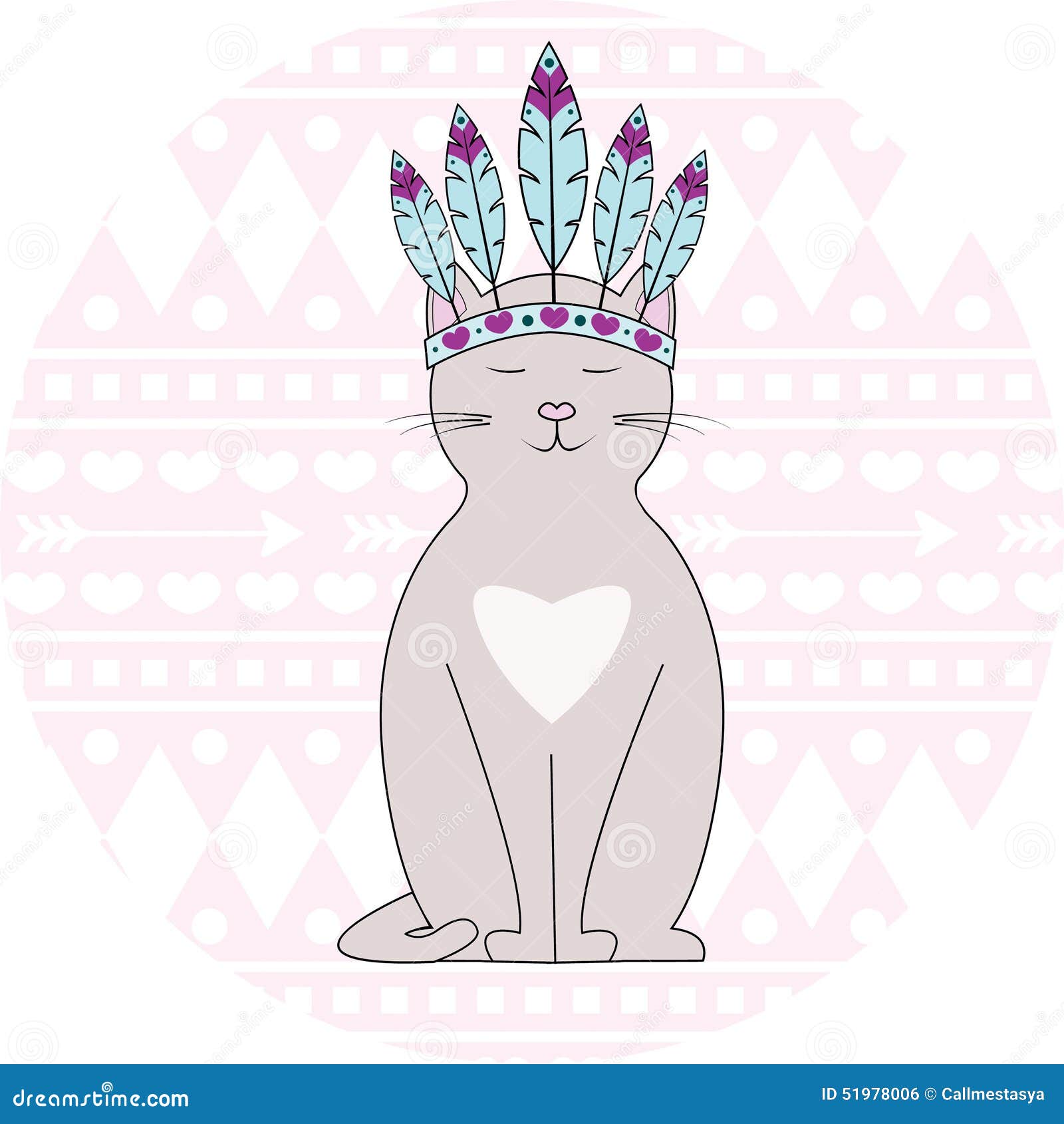 Aztec cat stock illustration. Illustration of brave, aztec - 51978006