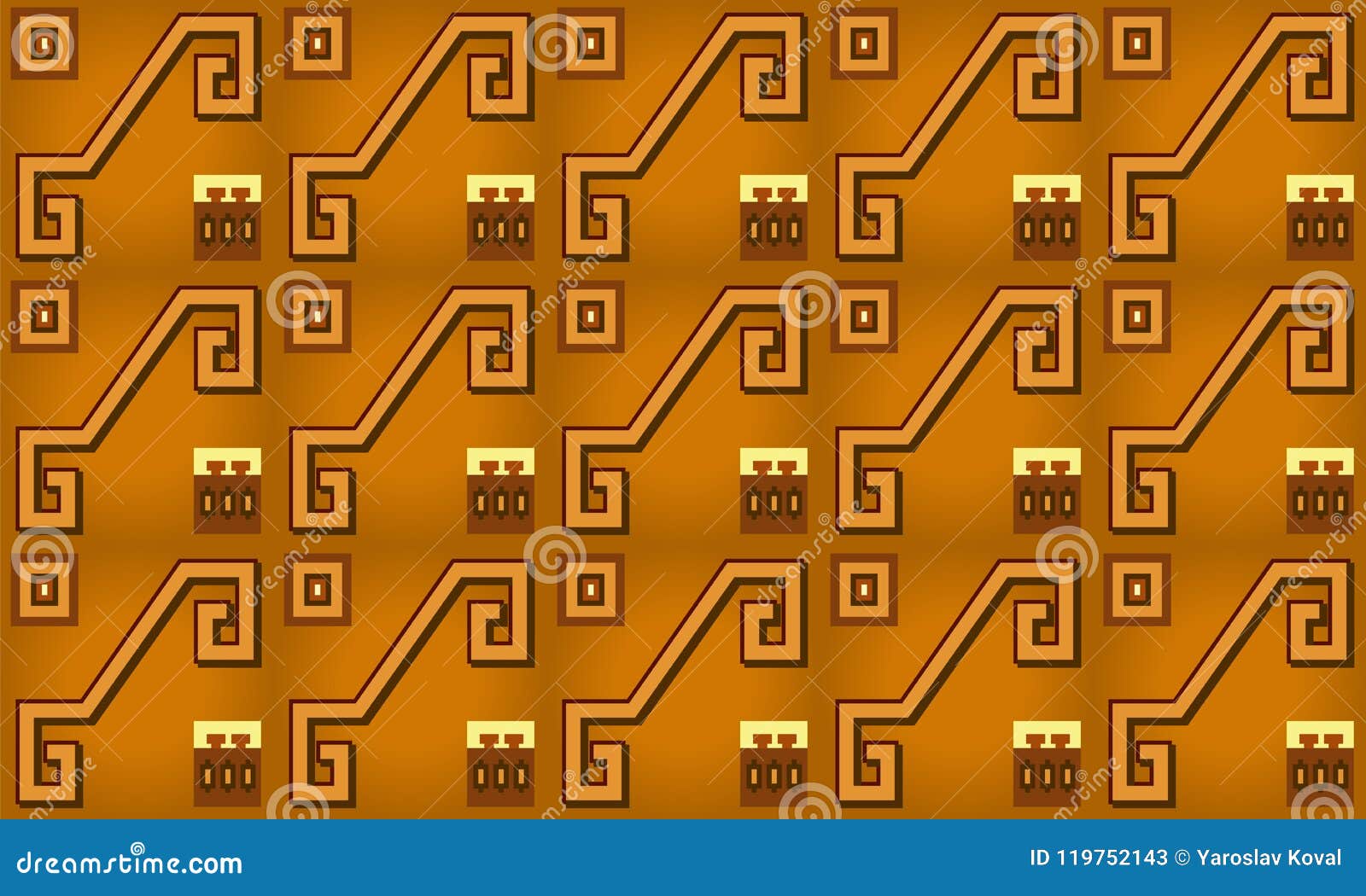 Aztec Chile Language Pattern Seamless Boho Style. Stock Illustration ...