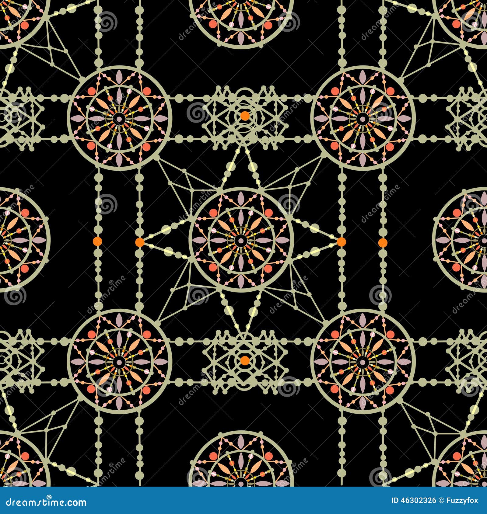 Aztec Circle Seamless Indian Pattern Background Stock Illustration ...