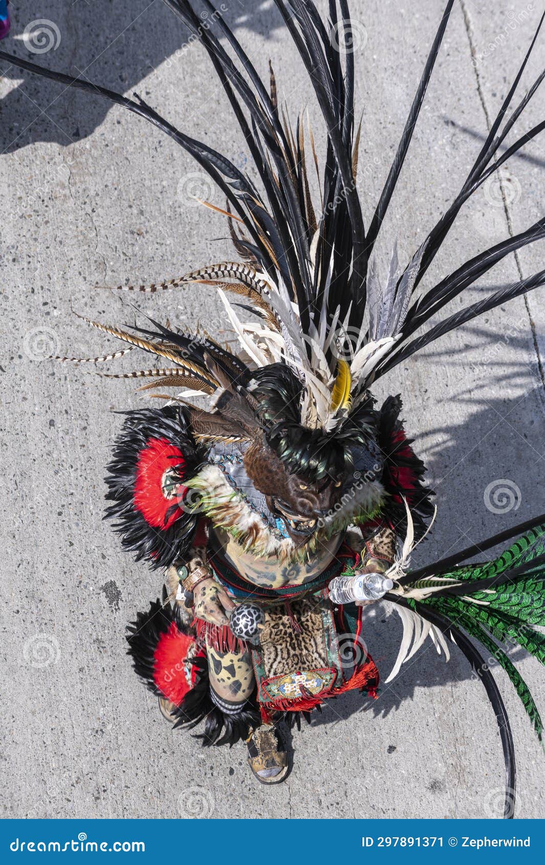 Aztec Dancer Parade Down the Street Stock Image - Image of crowd ...
