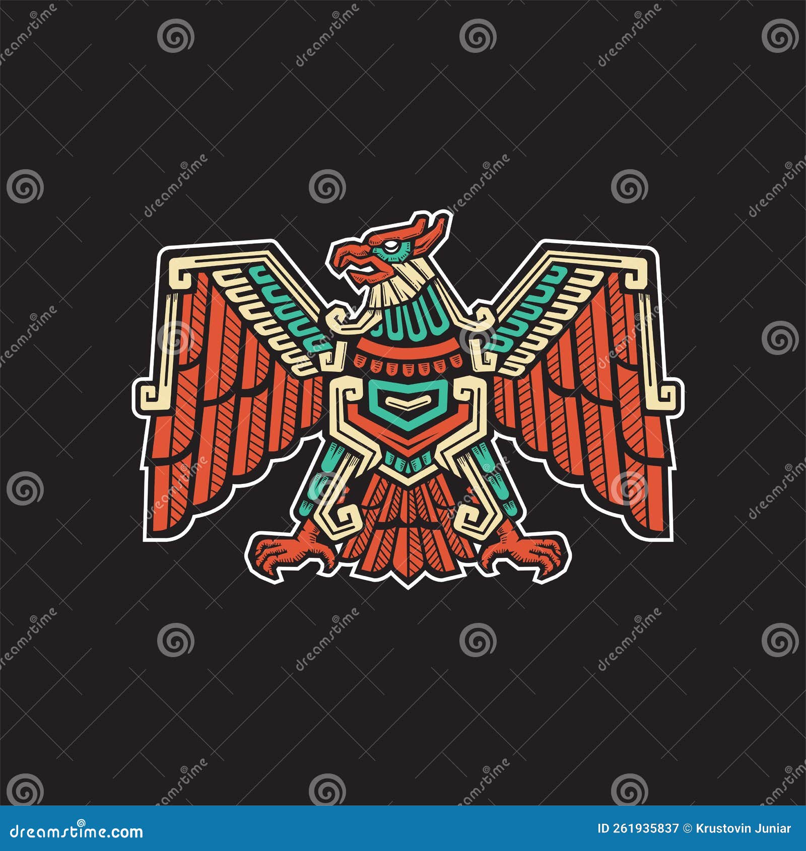 Aztec Eagle And Serpent Symbol Minimalist Design Captures Powerful ...