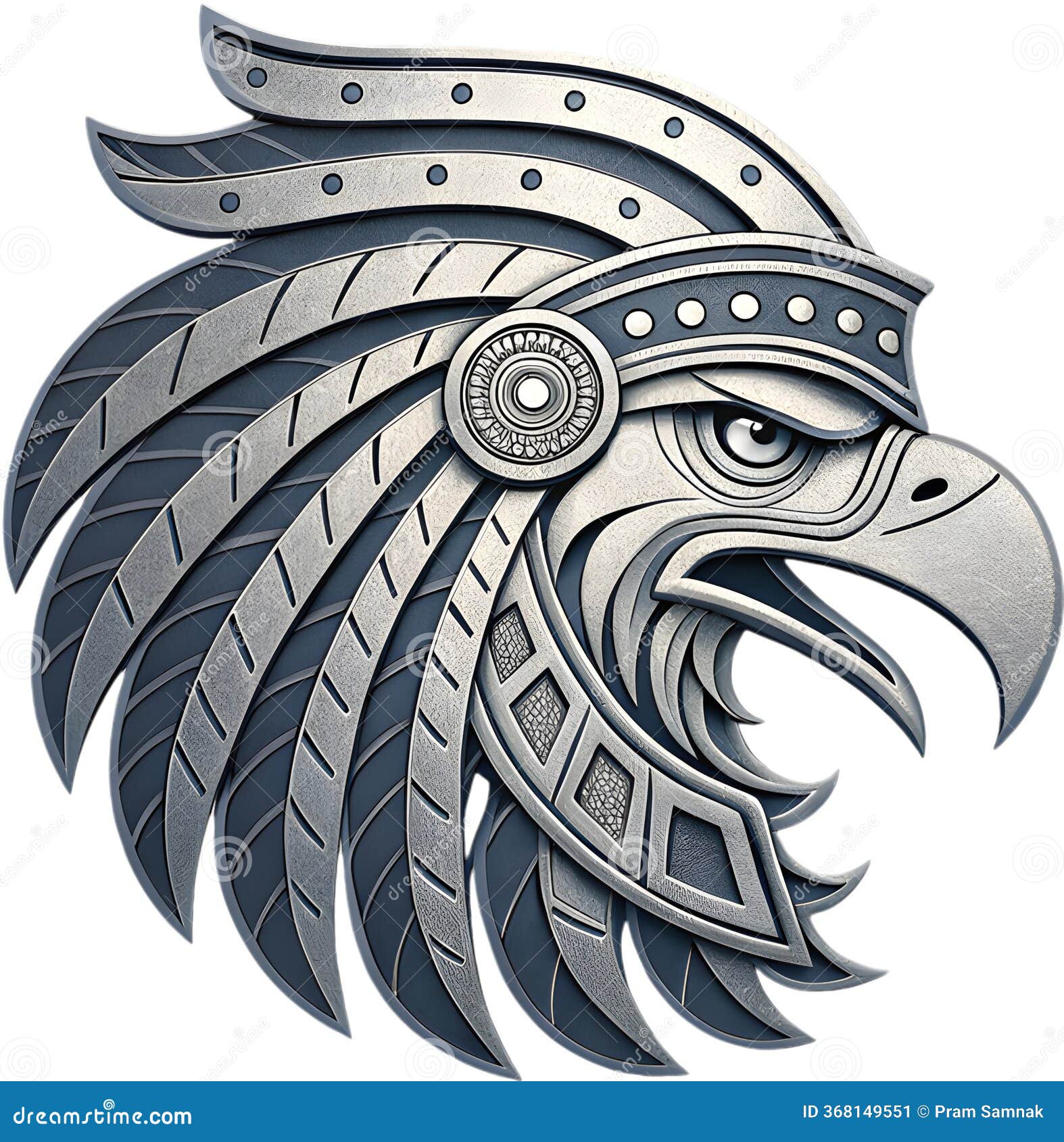 Aztec Eagle Warrior Mask Cartoon Vector | CartoonDealer.com #62000661