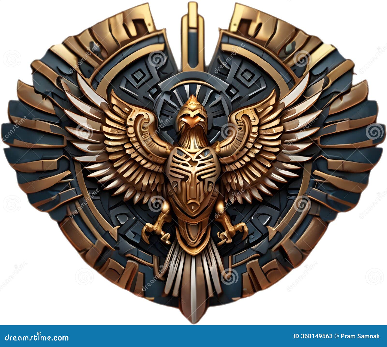 Aztec Eagle Warrior Mask Cartoon Vector | CartoonDealer.com #62000661