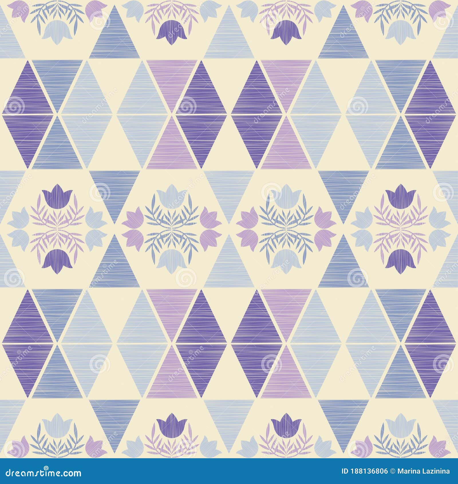 Aztec Elements with Decorative Flowers. Design with Manual Hatching ...