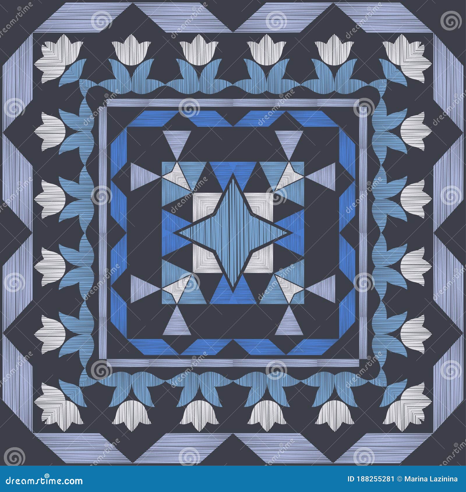 Aztec Elements with Decorative FlowersAztec Elements with Decorative ...