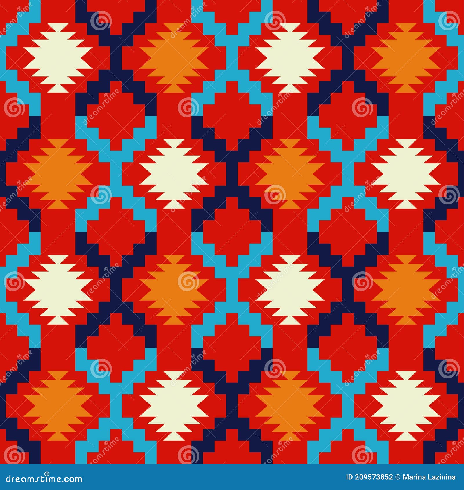 Aztec Elements from Squares. Seamless Pattern. Textile. Ethnic Boho ...