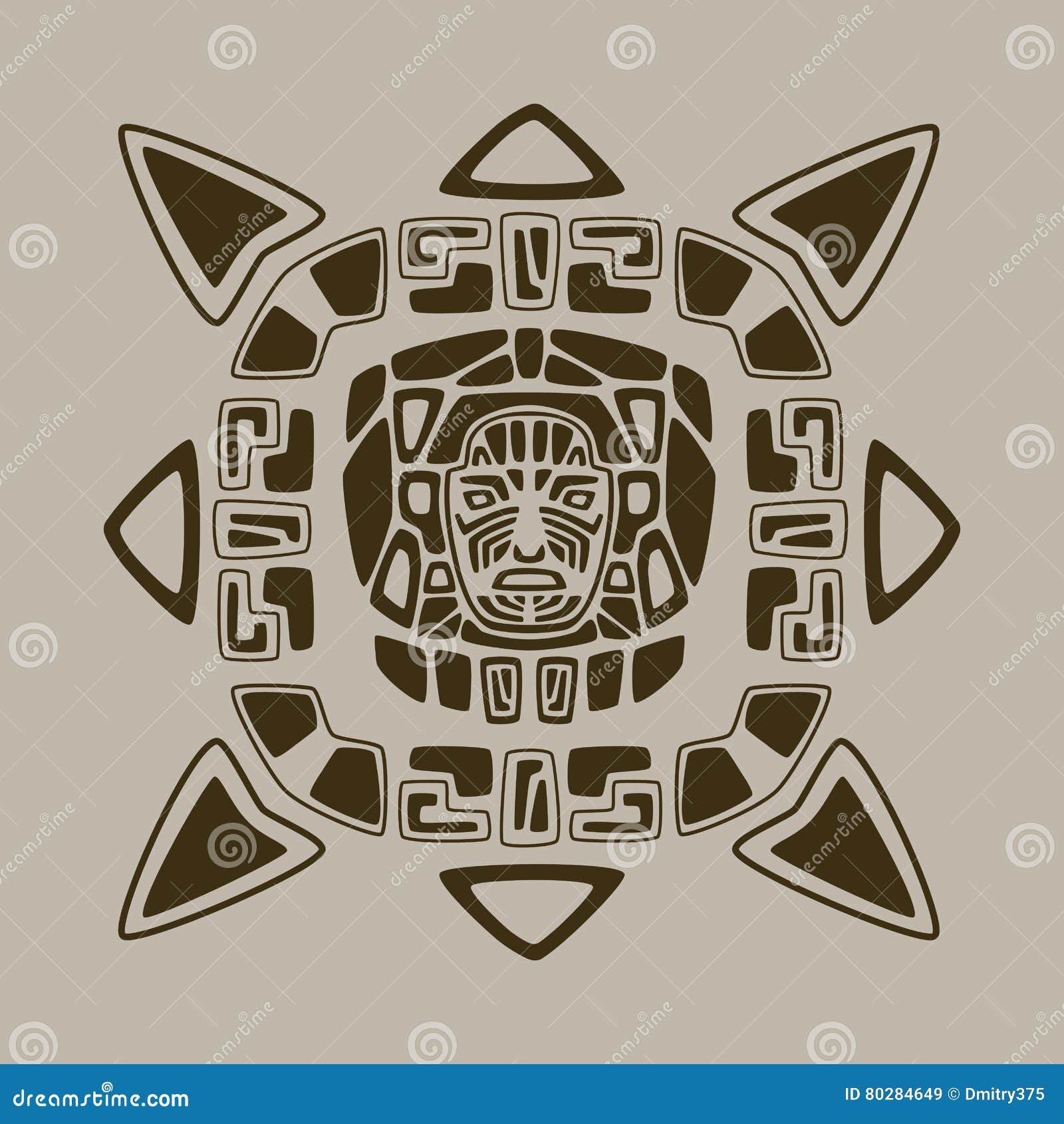 Aztec face design stock vector. Illustration of head - 80284649