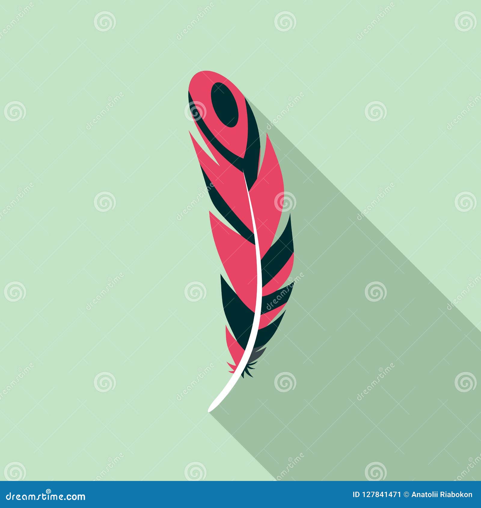 Aztec Feather Icon, Flat Style Stock Vector - Illustration of color ...