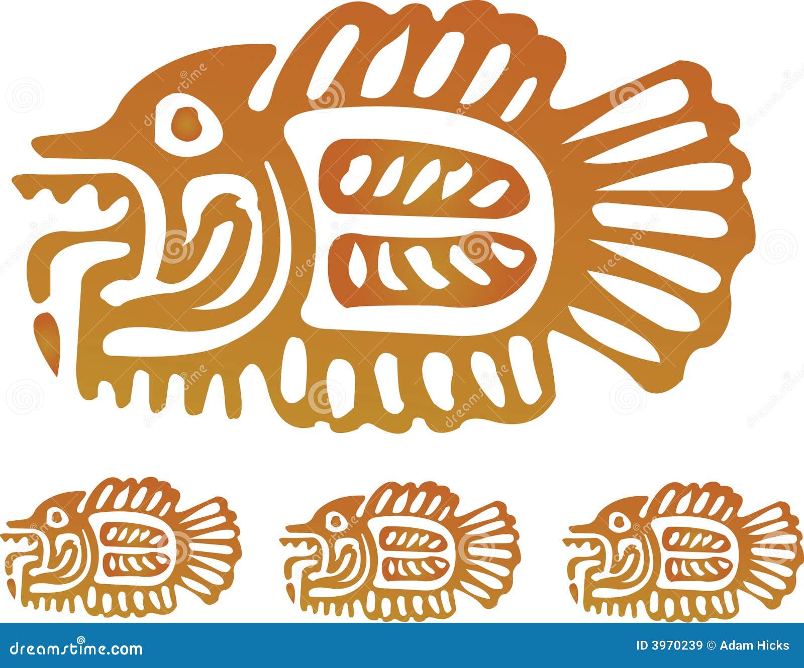 Aztec Fish stock vector. Illustration of swim, aquatic - 3970239