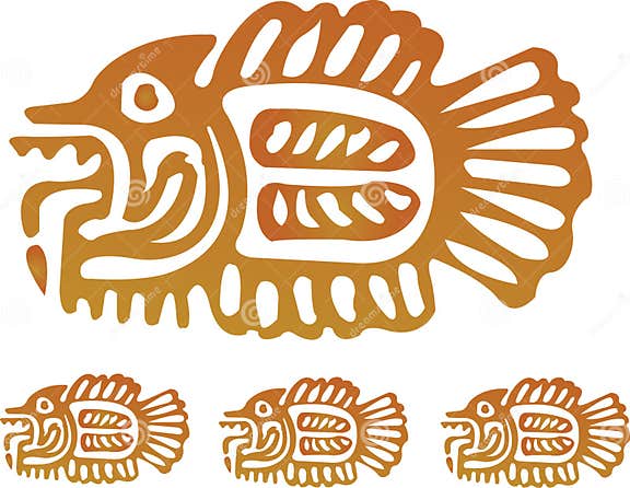 Aztec Fish stock vector. Illustration of swim, aquatic - 3970239