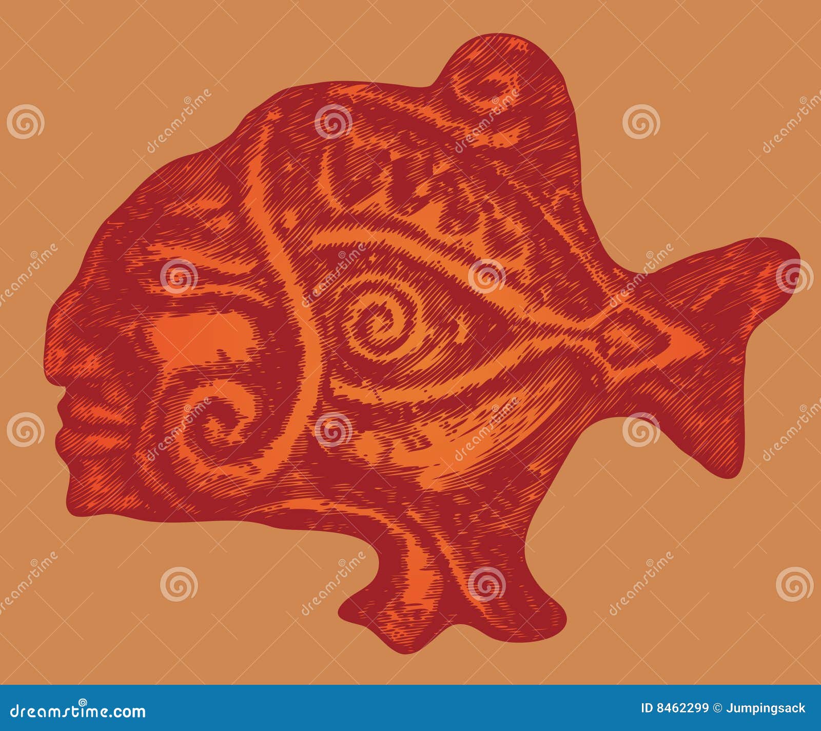 Aztec fish stock vector. Illustration of terracotta, incas - 8462299
