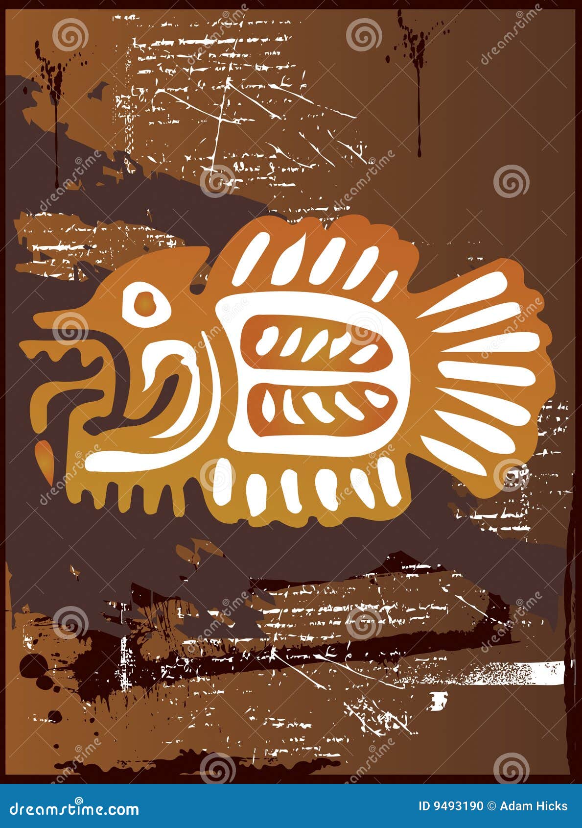 Aztec Fish stock illustration. Illustration of tropical - 9493190