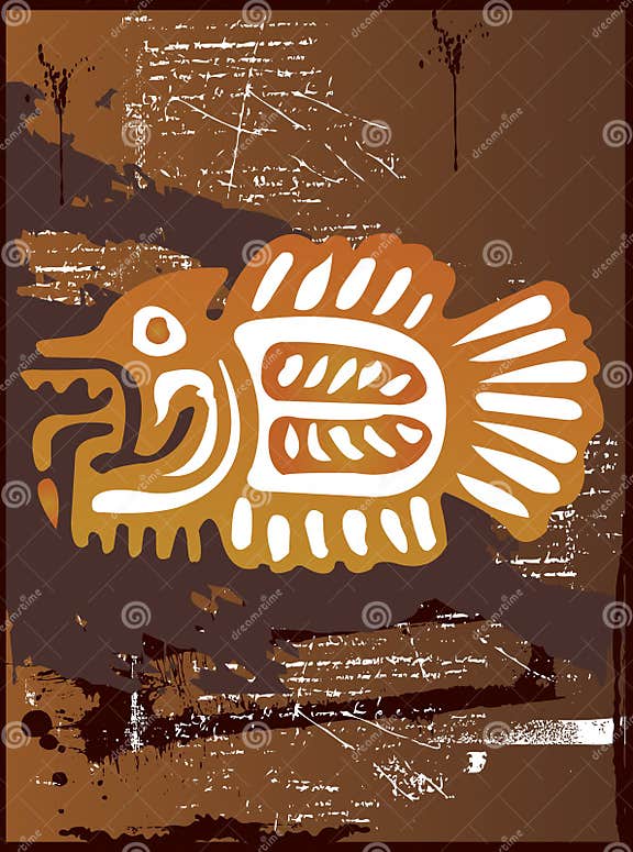 Aztec Fish stock illustration. Illustration of tropical - 9493190