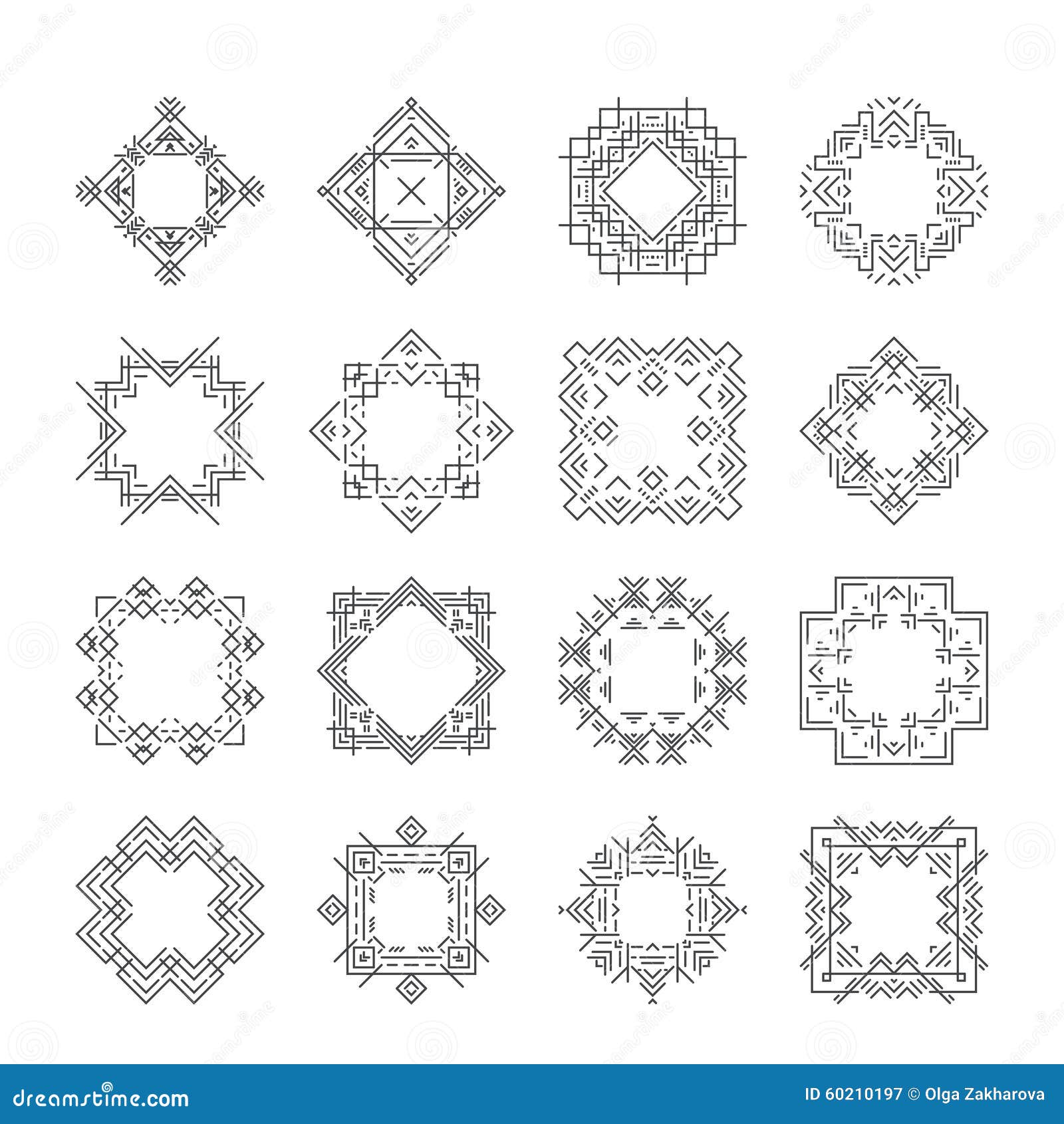 Aztec Frames stock vector. Illustration of lineart, elegant - 60210197