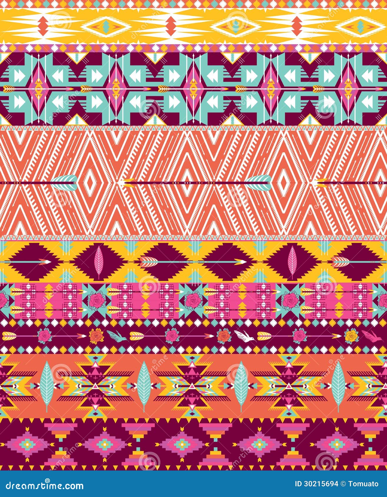 Aztec Geometric Seamless Pattern Stock Illustration - Illustration of ...