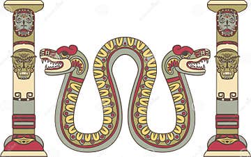 Aztec god as a snake stock vector. Illustration of isolated - 42353408