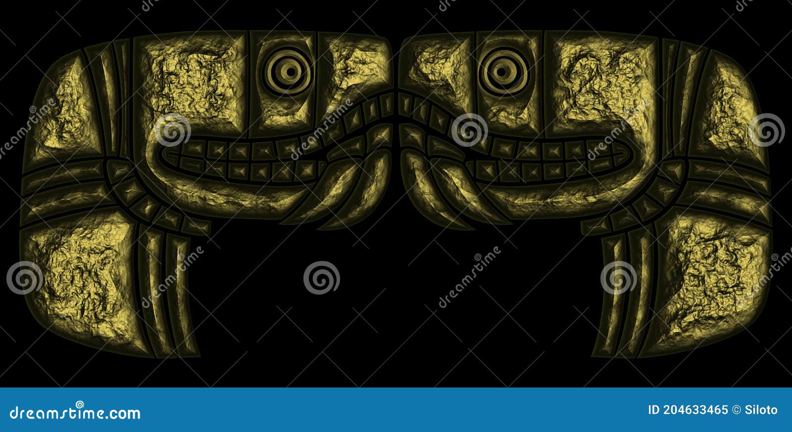 Aztec Snake Skin Pattern, Circle Frame With Serpent Skin Motive Cartoon ...